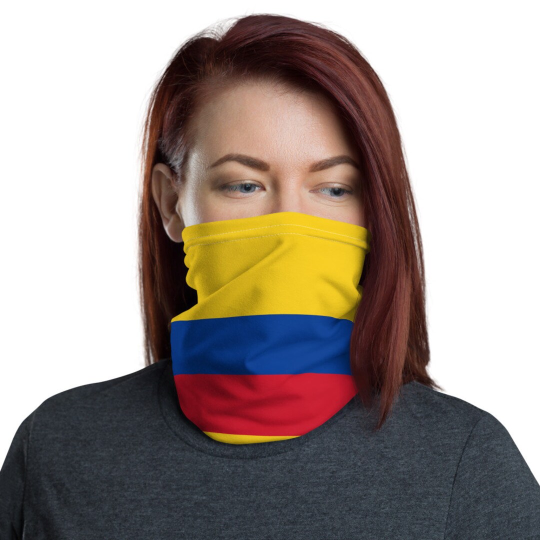Colombia Flag Face Mask - Colombian Ancestry & Pride Neck Gaiter - Etsy