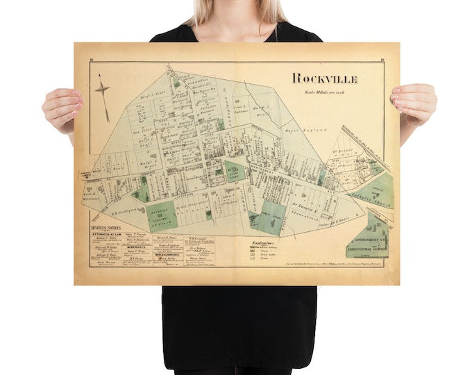 Old Baltimore MD Map 1880 Charm City Maryland Atlas Poster | Etsy