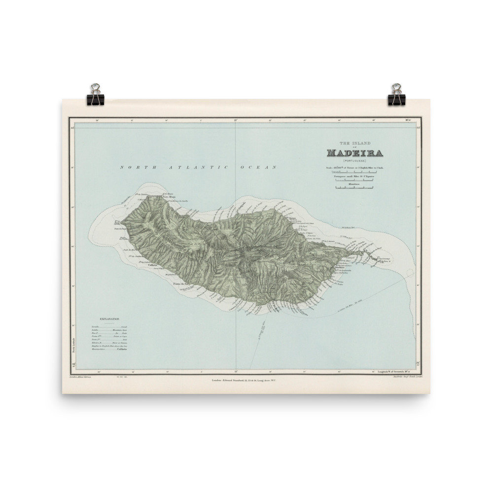 Old Madeira Island Portugal Map 1904 Vintage Portuguese Isle - Etsy