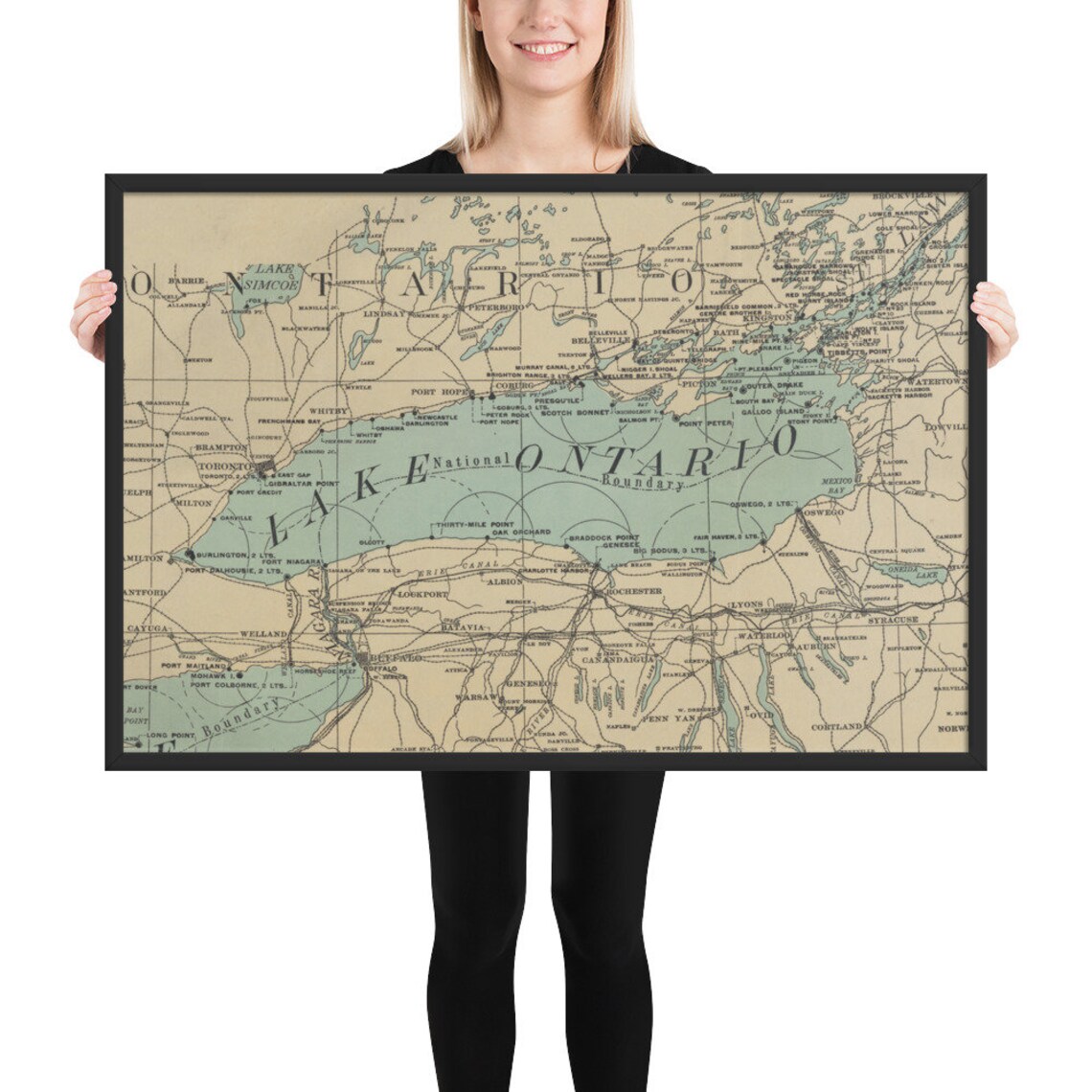 Old Lake Ontario Lighthouses Map 1898 Nautical Great Lakes - Etsy