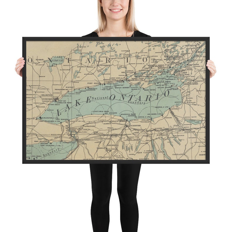 Old Lake Ontario Lighthouses Map 1898 Nautical Great Lakes - Etsy