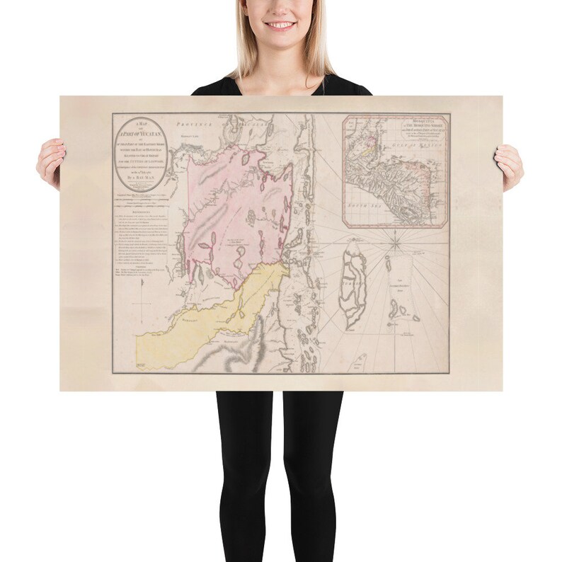 Old Belize Map 1786 Vintage Central America Country Atlas - Etsy