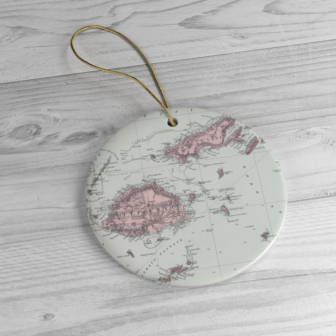 Old Fiji Map (1904) Vintage Viti Levu and Vanua Levu Atlas Ornaments - Etsy