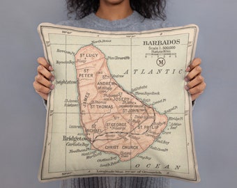 Old Barbados Map 1657 Vintage Pictorial Island Atlas Poster - Etsy