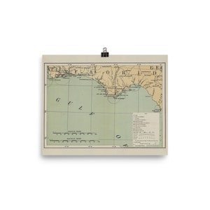 Old Florida Panhandle Lighthouse Map (1898) West FL Nautical Atlas ...