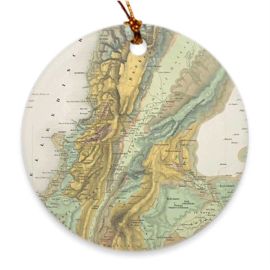 Old Lebanon Geology Map (1842) Vintage German Geologic Chart of the ...