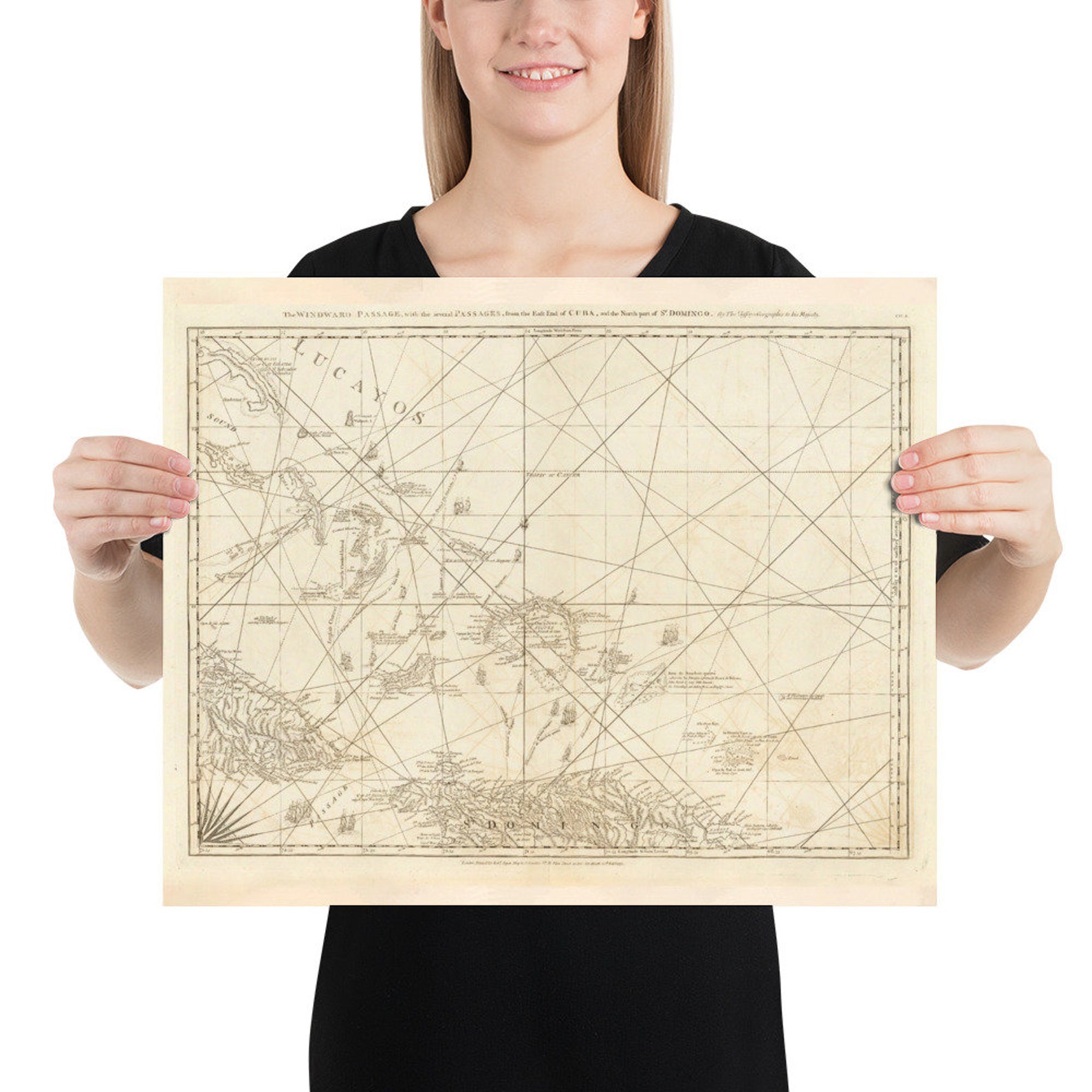 Old Turks and Caicos Map 1775 Vintage British Caribbean - Etsy