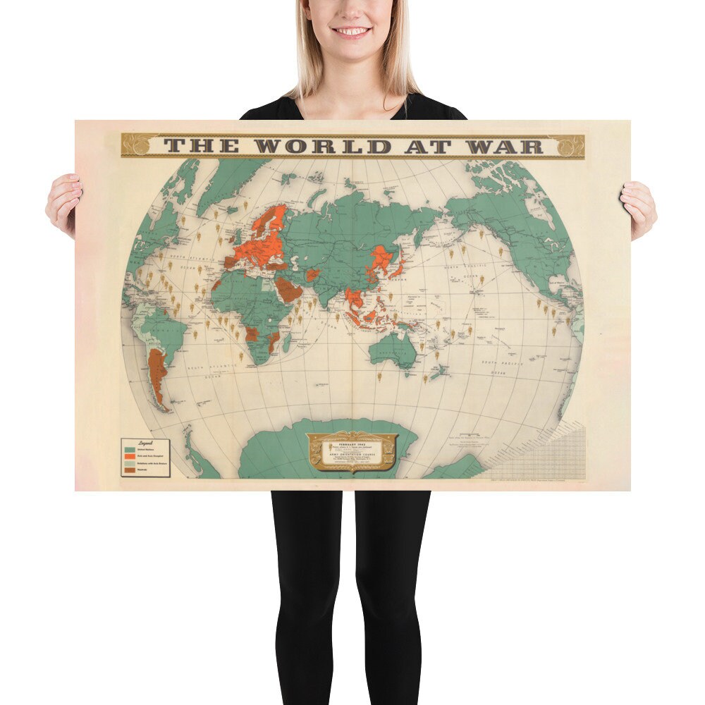 Old World War II Axis & Allies Occupied Territories Map 1943 - Etsy