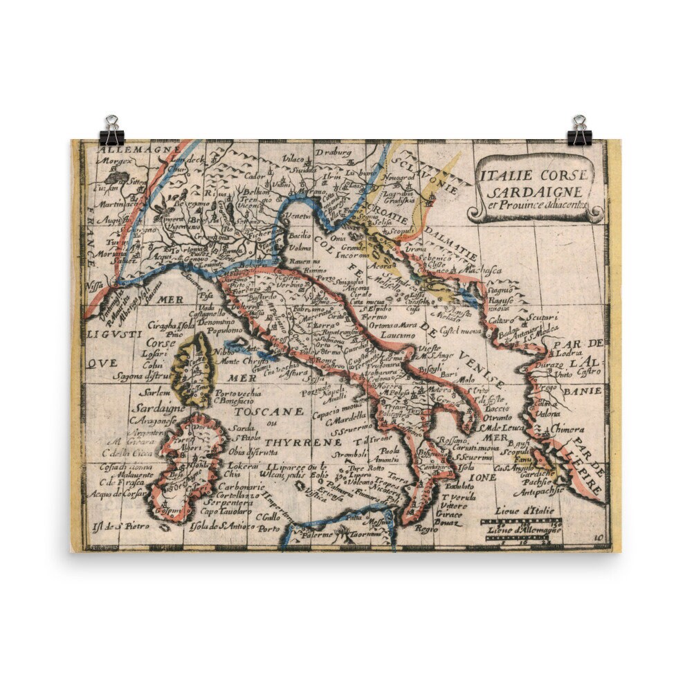 Old Italy Map (1659) Italian Regions Atlas Poster - Etsy
