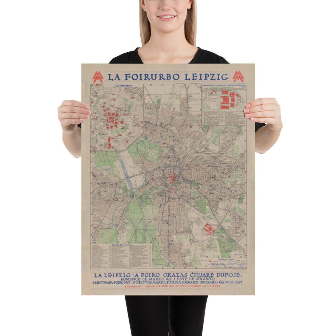 Old Leipzig Germany Map (1925) Vintage Saxony City Atlas Poster - Etsy