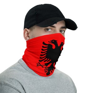 Albania Flag Face Mask - Albanian Pride & Ancestry Neck Gaiter - Etsy
