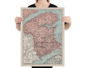 New Brunswick Map - Etsy