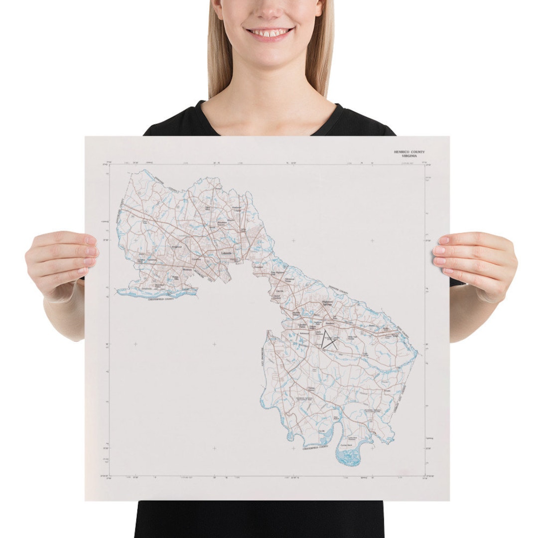 Henrico County VA Map (1981) Richmond Virginia Suburbs Regional Atlas ...
