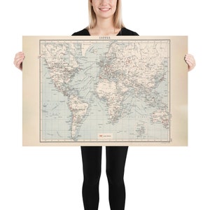 Old World Copper Mining Map (1907) Vintage Global Cu Metal Mines Atlas ...