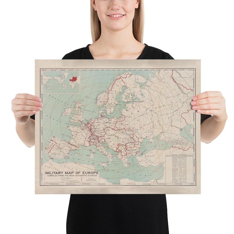 Old Europe WWI Map 1914 Vintage European World War I Atlas | Etsy