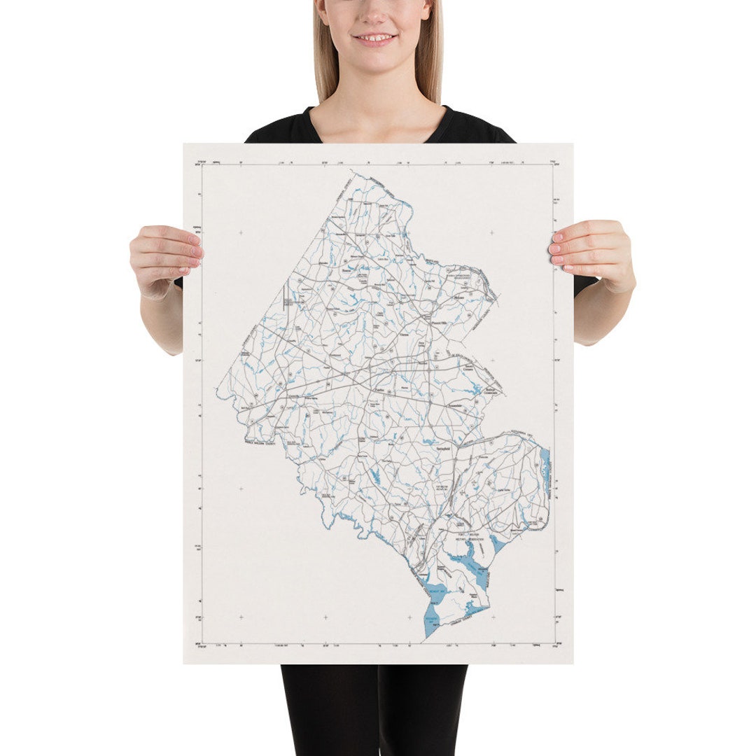 Fairfax County VA Map (1980) Northern Virginia & DC Suburb Atlas Poster ...