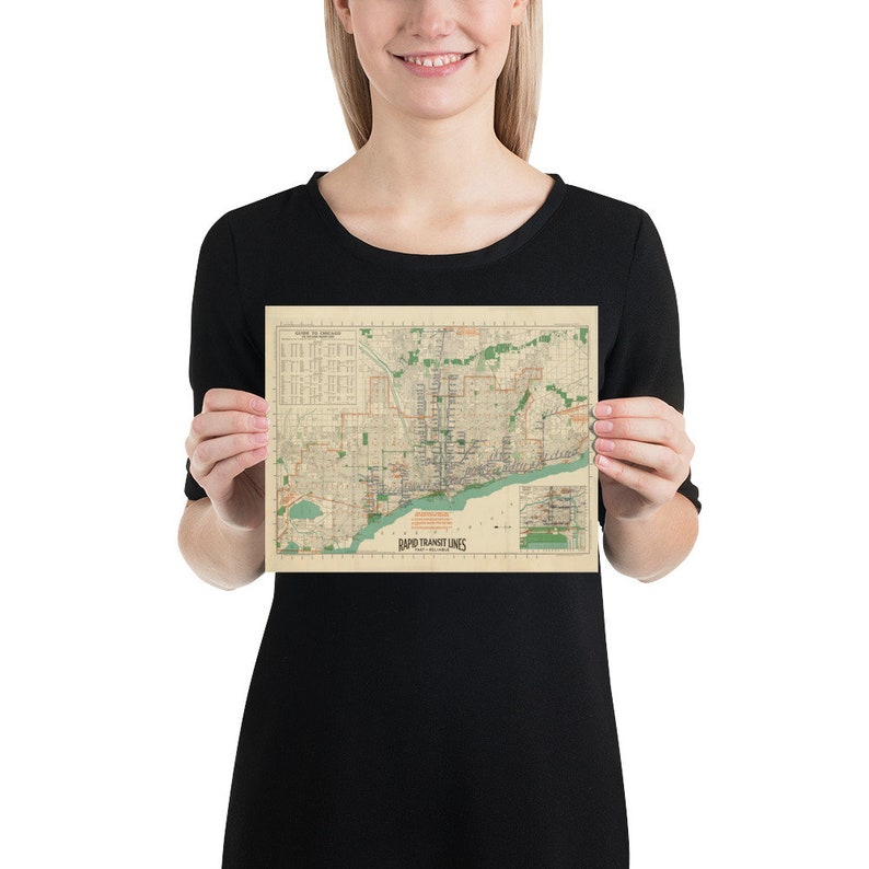 Old Chicago L Railway Map 1926 Vintage Windy City Illinois - Etsy