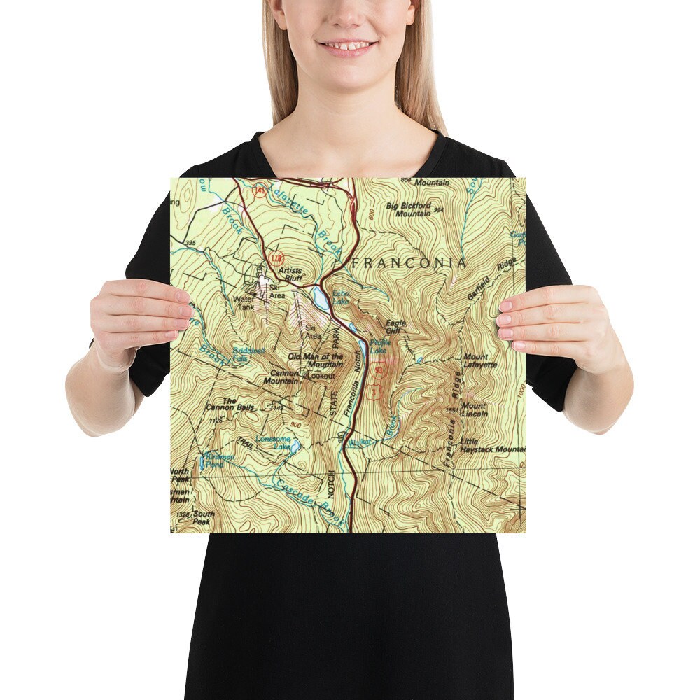 Franconia Notch NH Map (1988) White Mountains of New Hampshire Atlas ...