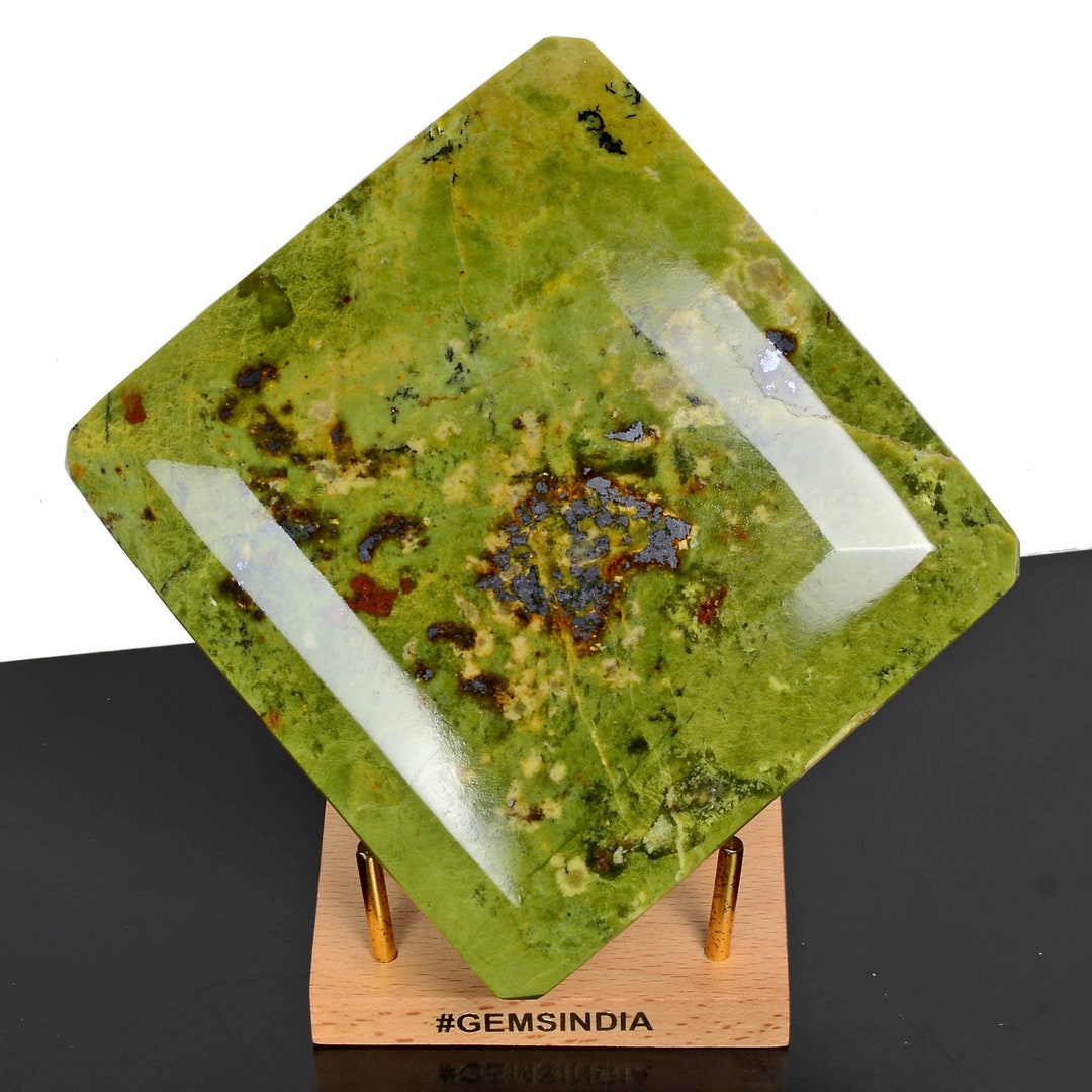 1.4 Kilo Vibrant Green Opal Natural Huge Octagon Cut Earth Mined Large ...