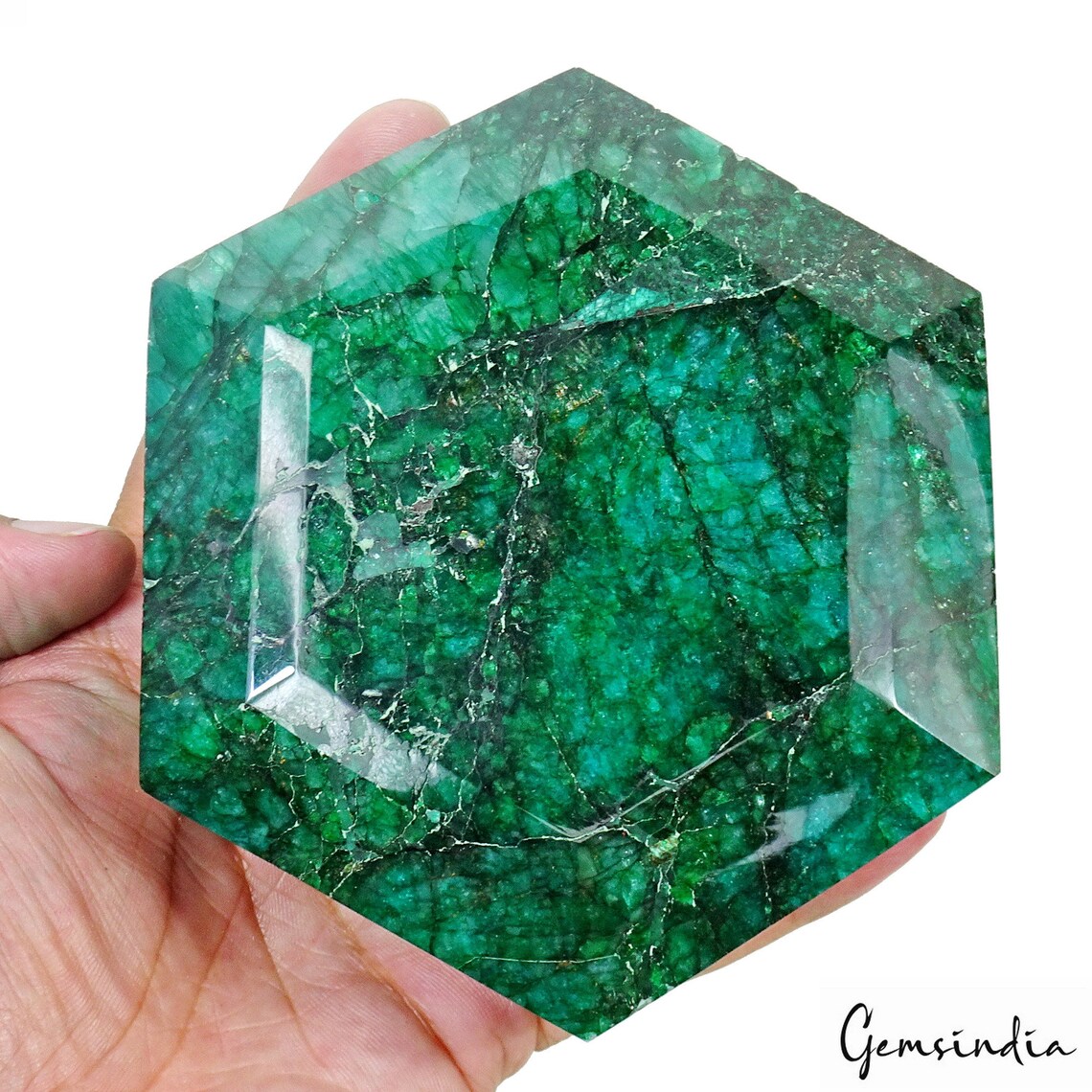 4350 Ct Natural Green Emerald Earth-mined Hexagon Cut Museum - Etsy
