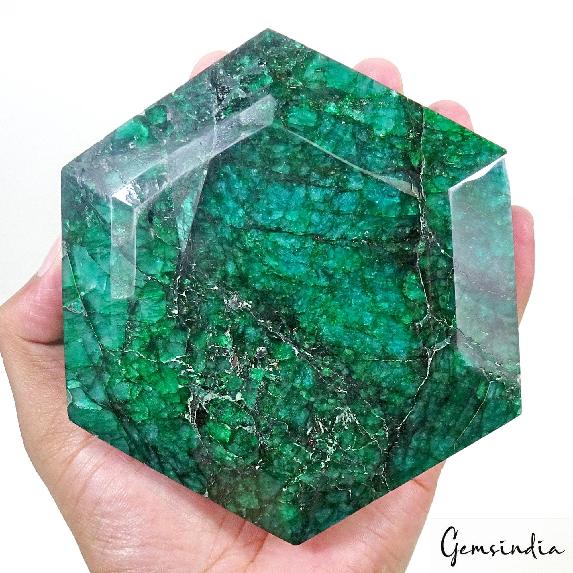 4350 Ct Natural Green Emerald Earth-mined Hexagon Cut Museum - Etsy