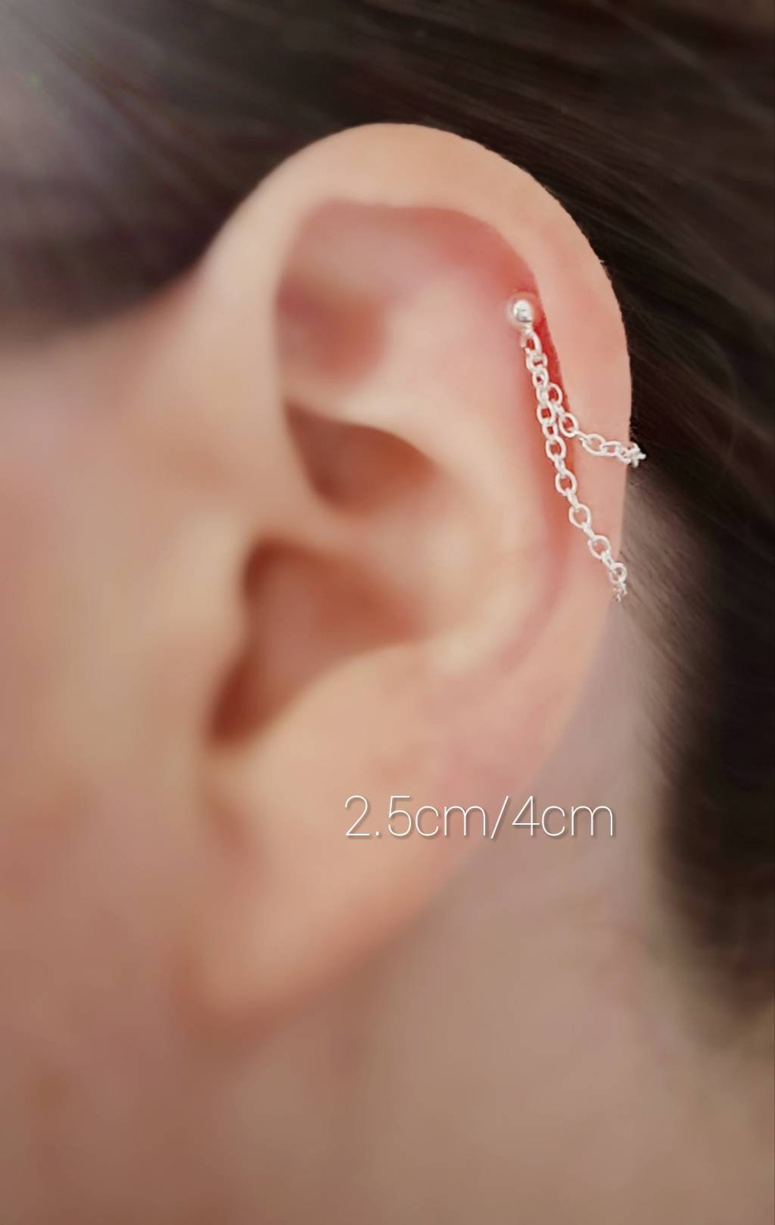 Sterling Silver Helix Cartilage Earring Single Earring 925 Etsy