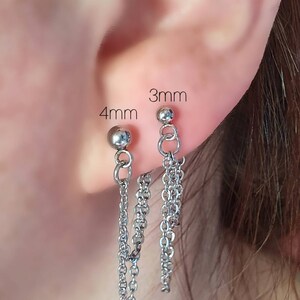 Helix Cartilage Earring. Stainless Steel Trace Chain Single Earring ...