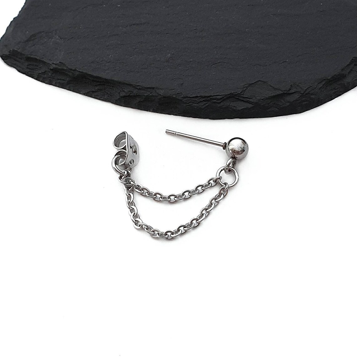 Helix Cartilage Earring. Stainless Steel Trace Chain Single Earring ...