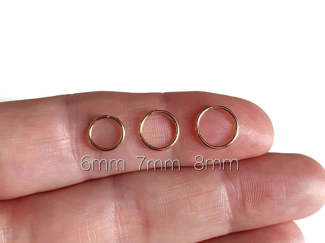 20g 14k Gold Filled Seamless Nose Hoop Ring. 6mm 7mm 8mm 9mm | Etsy