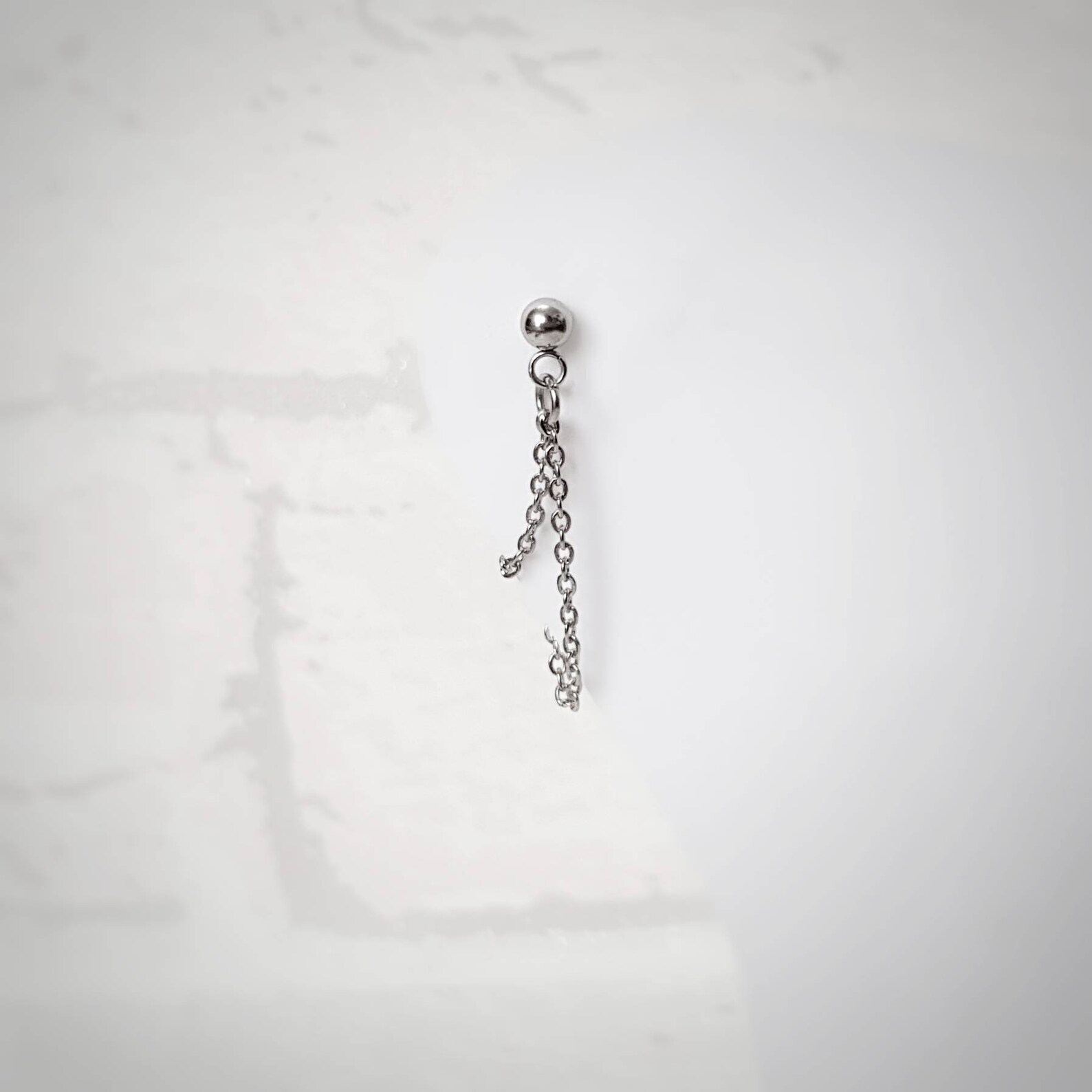 Helix Cartilage Earring. Stainless Steel Trace Chain Single Earring ...