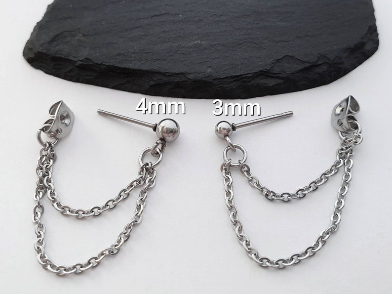 Helix Cartilage Earring. Stainless Steel Trace Chain Single Earring ...