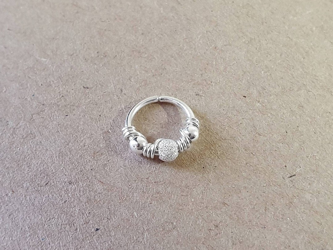 18g Sterling Silver 925 Helix Cartilage Seamless Hoop Earring With ...