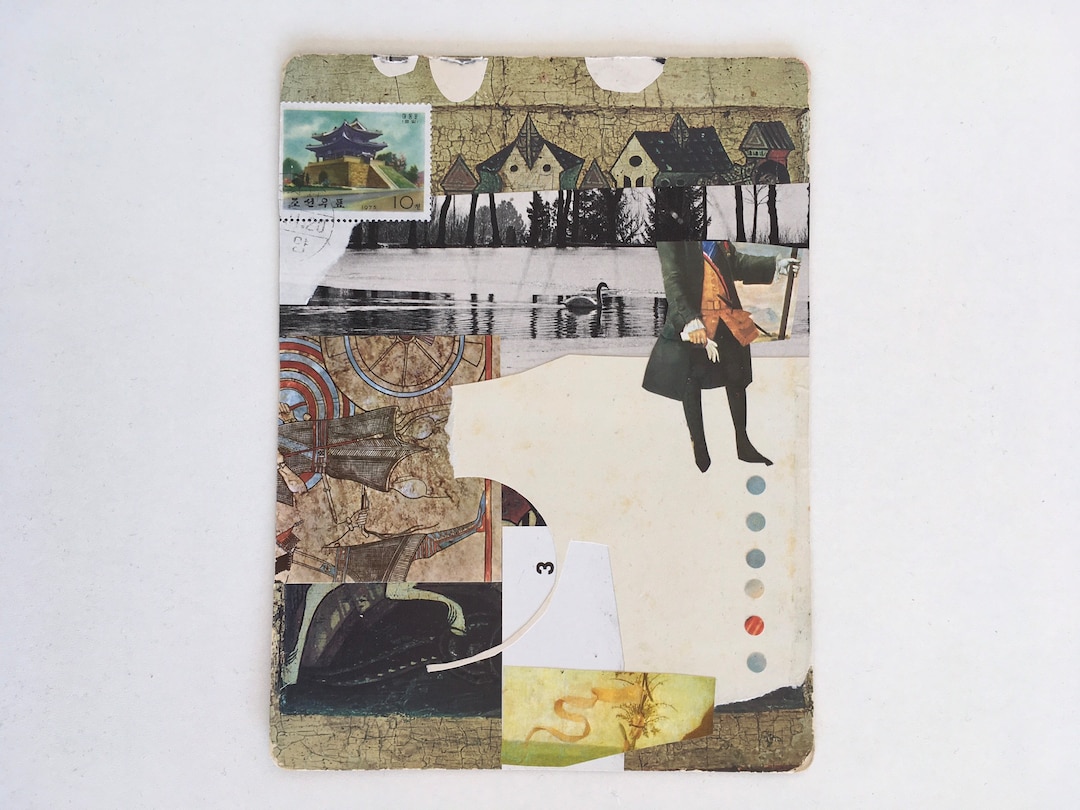 Contemporary Collage Art, Handmade Collage, Paper Collage Art, Original ...