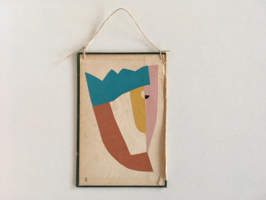 Handmade Collage Art, Original Collage on Vintage Book Cover, Ready to ...