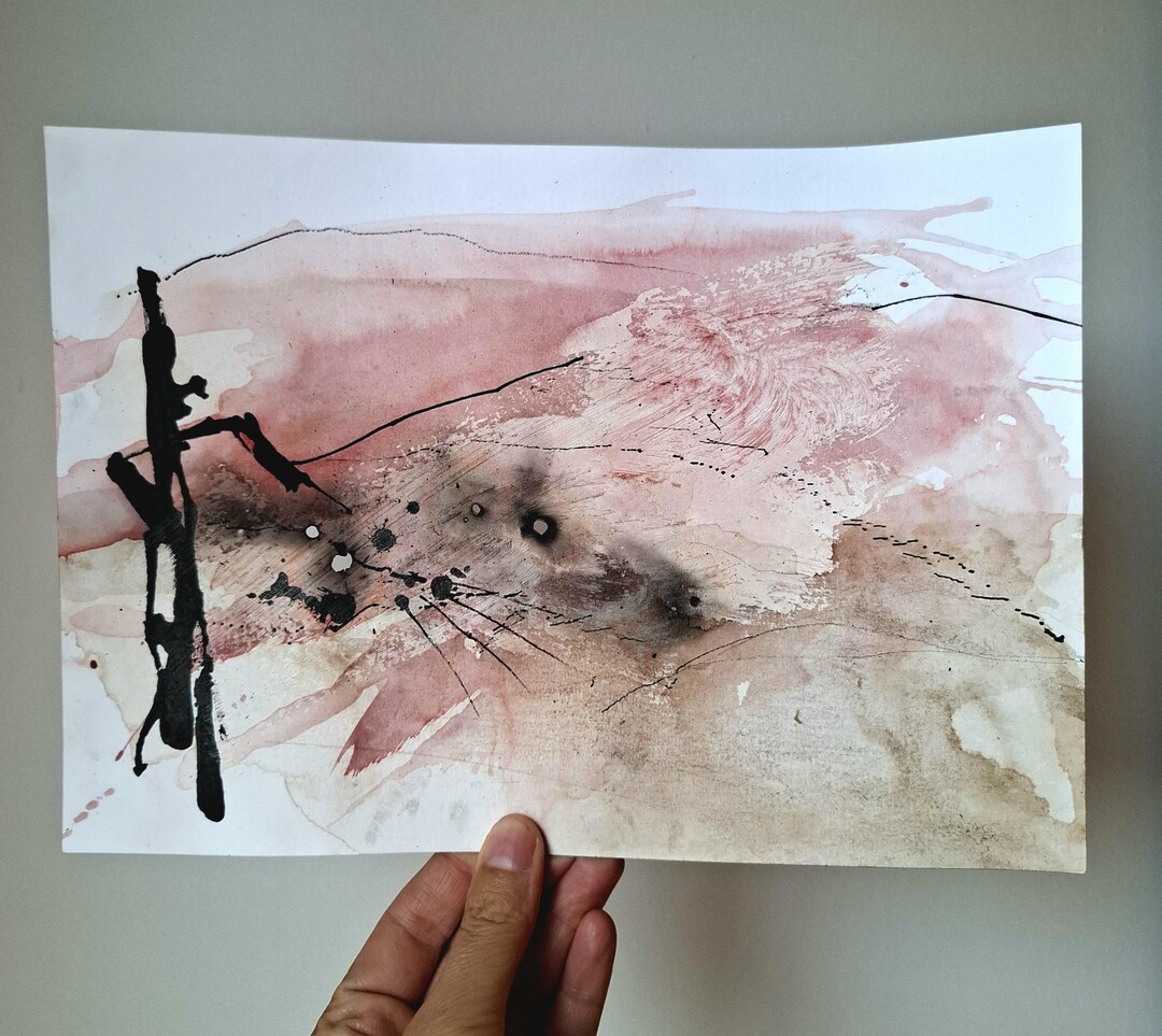 Contemporary Abstract Landscape Painting, Landscape Art on Paper A4 ...
