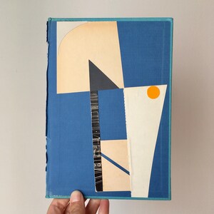 Minimal Abstract Artworks on Book Covers, Blue Retro Artwork, Diptych ...