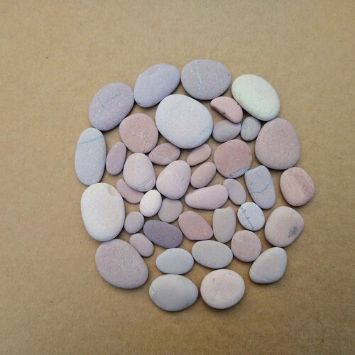 40 Pink Flat Pebbles Pebble Art Supply Oval Round Long - Etsy