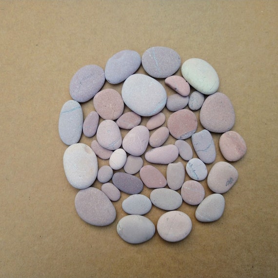 40 Pink Flat Pebbles Pebble Art Supply Oval Round Long - Etsy