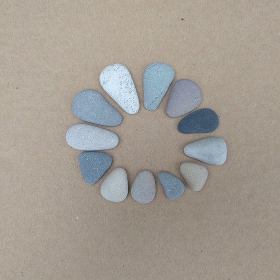 12 Teardrop Shaped Pebbles Triangle Flat Pebbles Pebble Art - Etsy