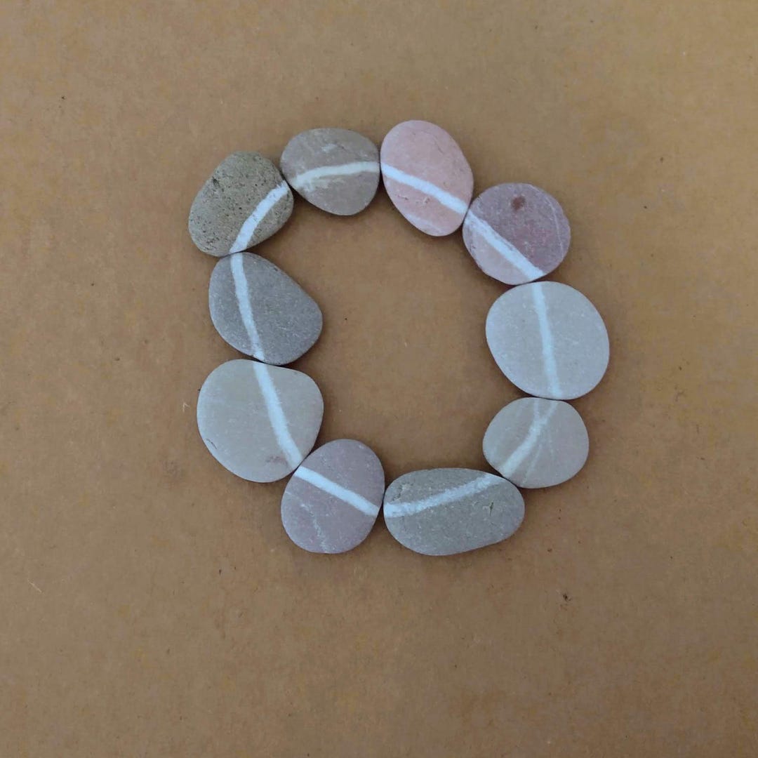 10 Striped Sea Stone Magnets, Wishing Stones Magnets, Stone Magnets ...