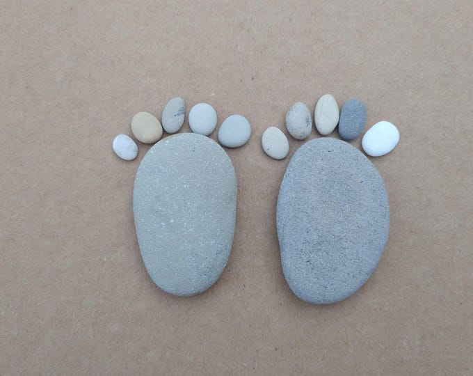 12 Baby Feet Stone Set, Baby Stone Foot Print, New Born Feet Pebbles ...