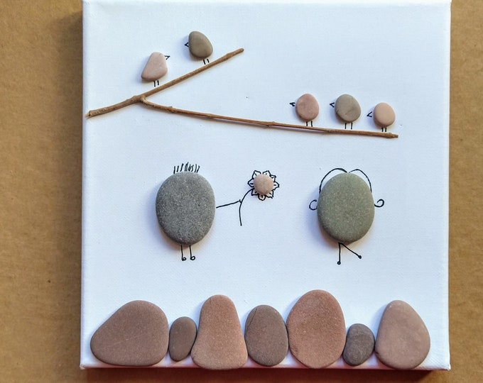 Pebble Art. Example of a Custom Family Portrait That I Can Realised for ...