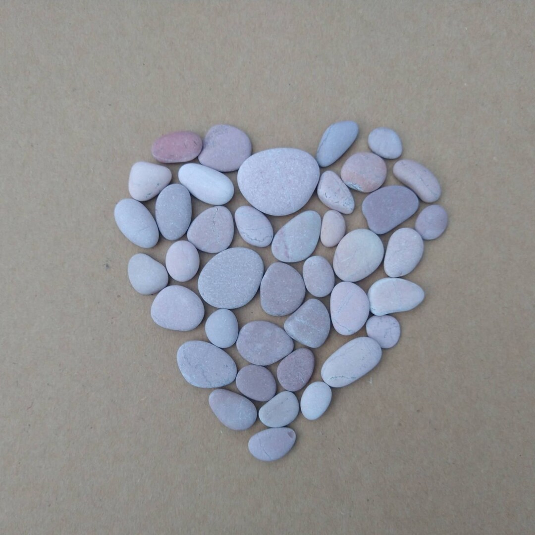 40 Pink Flat Pebbles Pebble Art Supply Oval Round Long - Etsy