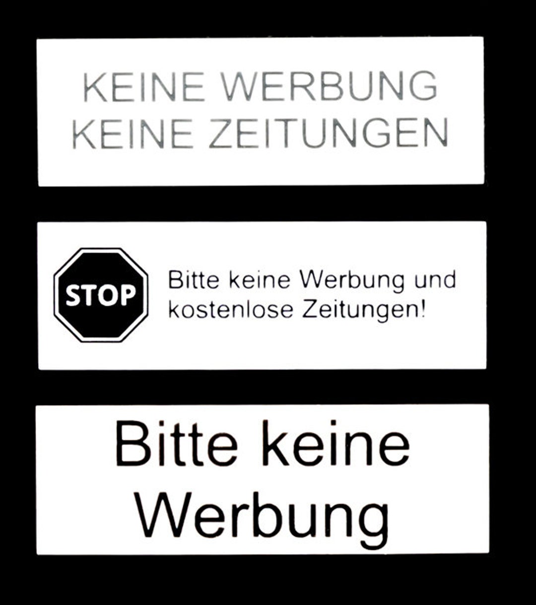 Bitte keine Werbung - Briefkastenschild | selbstklebend - wetterfest ...