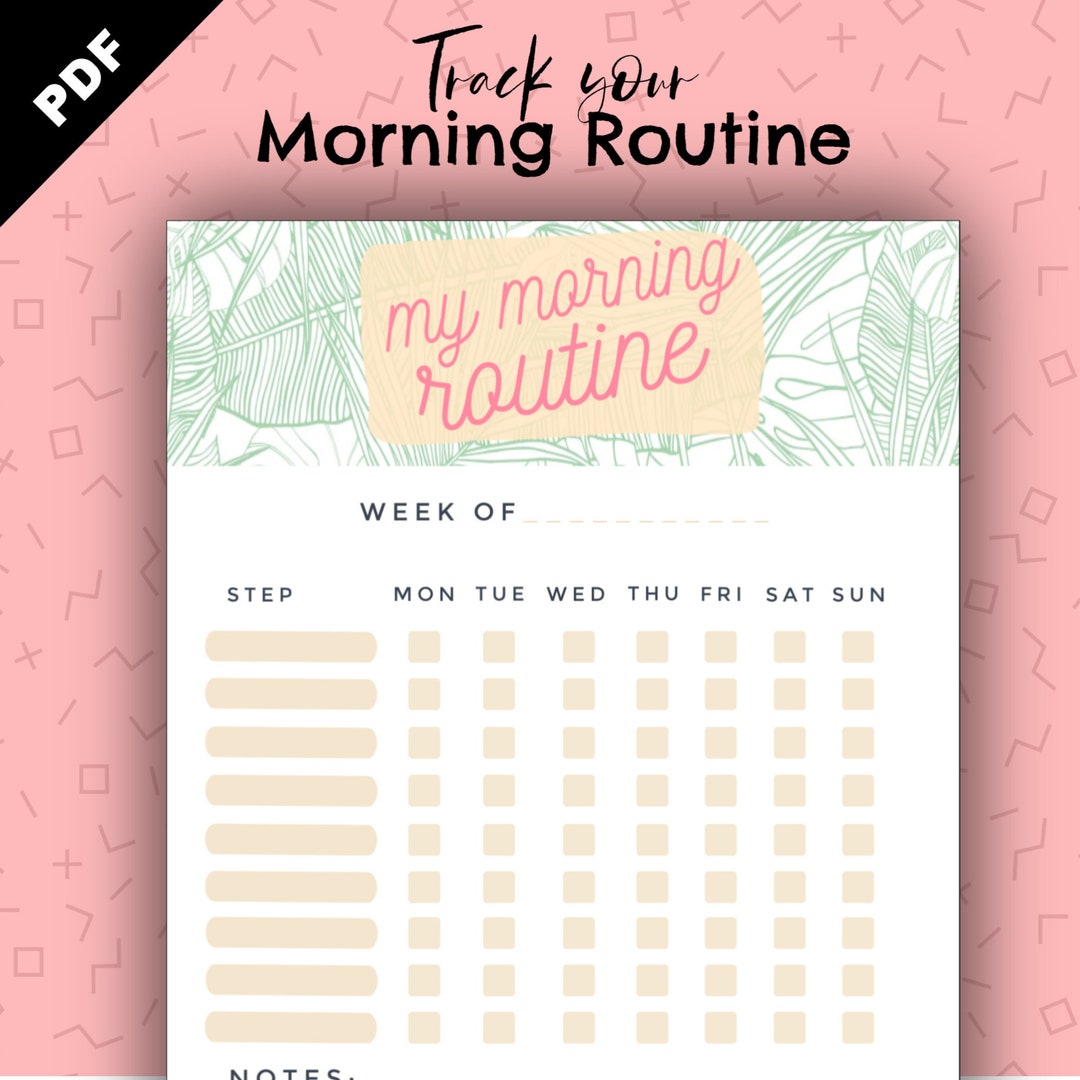 Morning Routine Checklist | Printable | Digital Download | Tracker ...