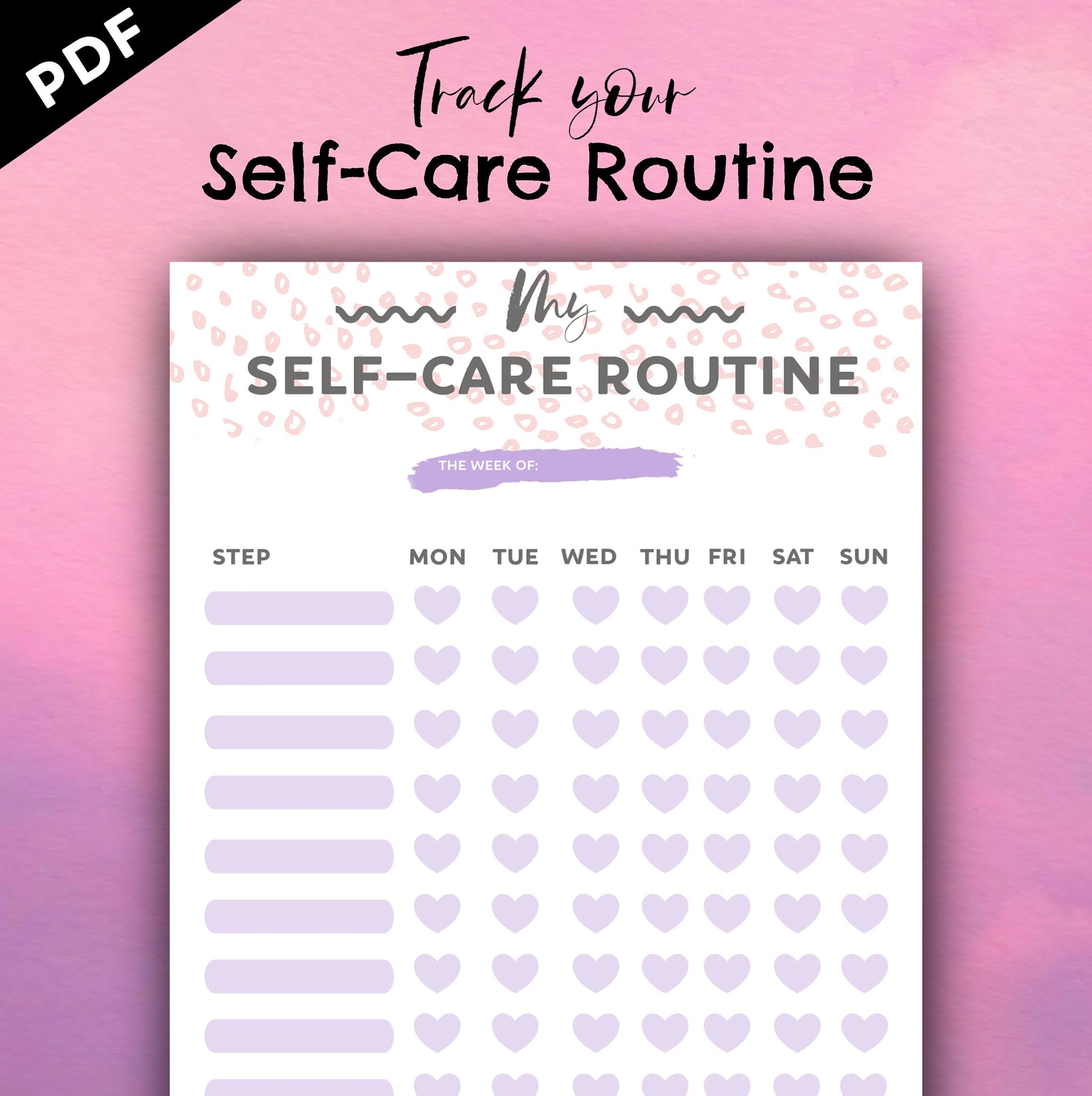 Self Care Routine Checklist Printable Digital Download Tracker, Bullet ...