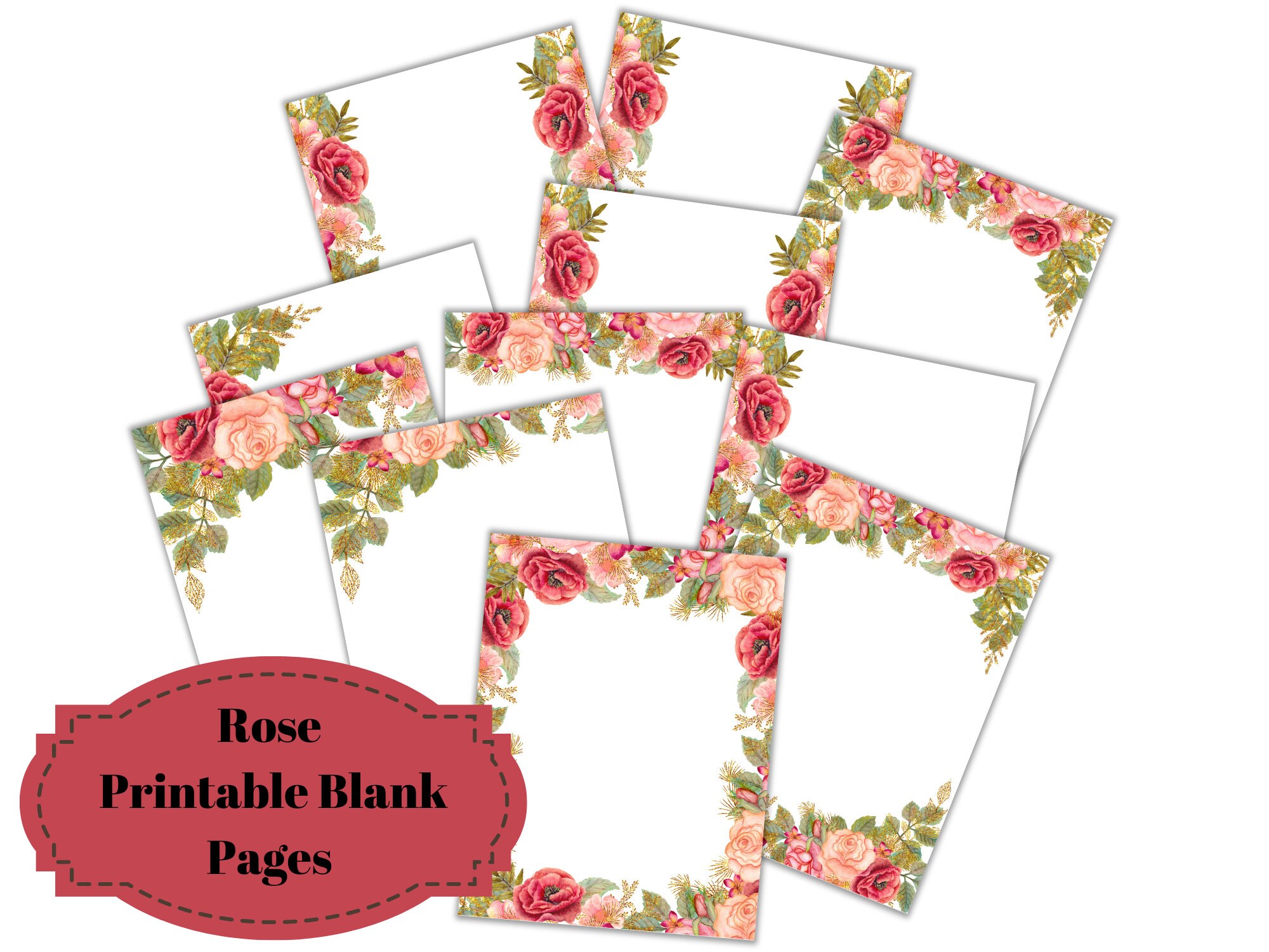 Rose Paper Printables Bundle With Bonus - Etsy
