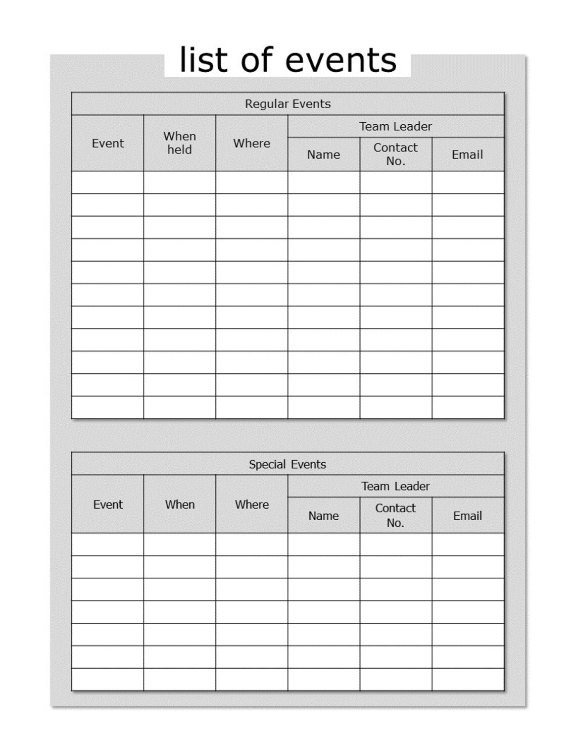Christian Church Planner Operational Worship Team Templates Printables ...