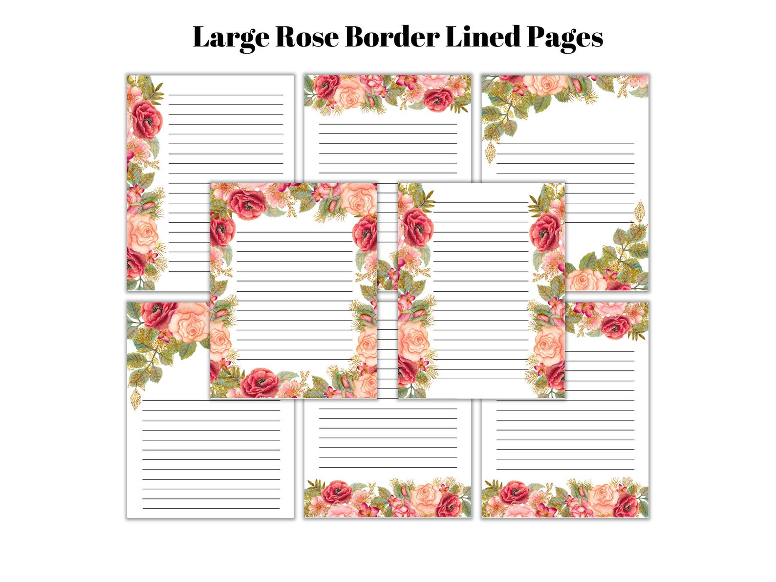 Rose Paper Printables Bundle With Bonus - Etsy