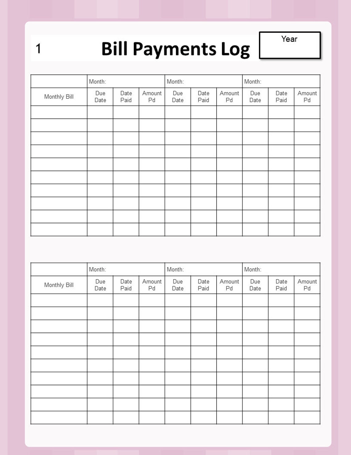 Finance Tracker Imprimable/Money Log/Téléchargement instantané ...